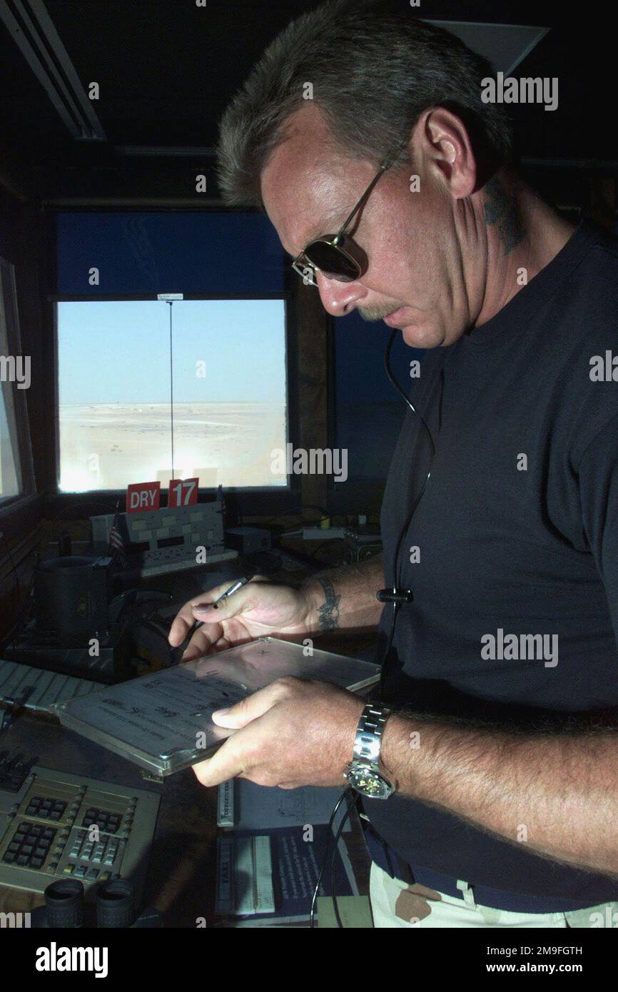 US Air Force Technical Sergeant Ron Adams, an air traffic controller ...