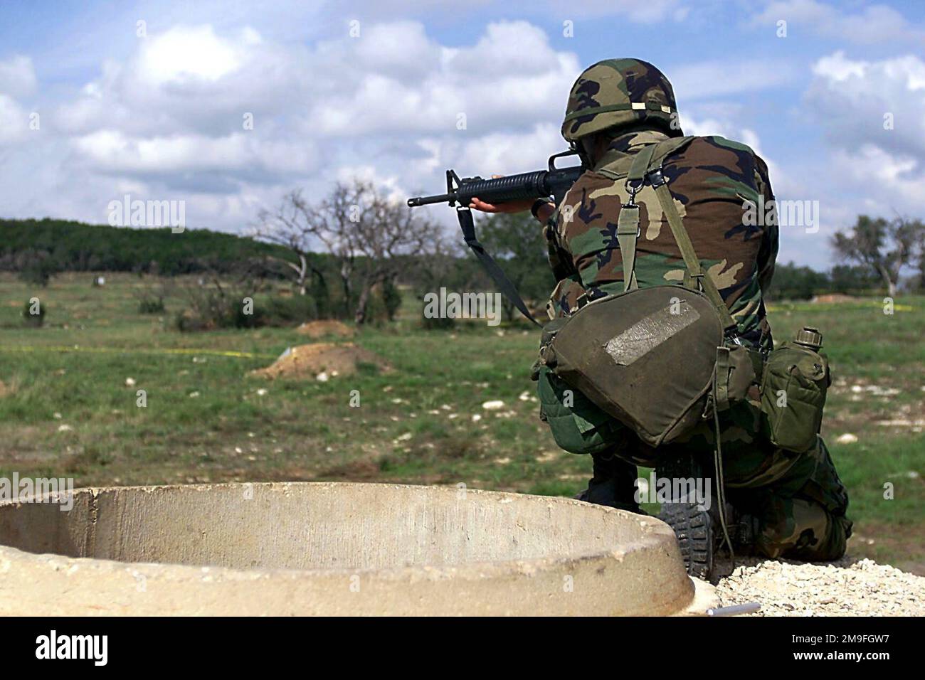 US Air Force SENIOR AIRMAN Shawn Partington, Air Combat Command, fires ...