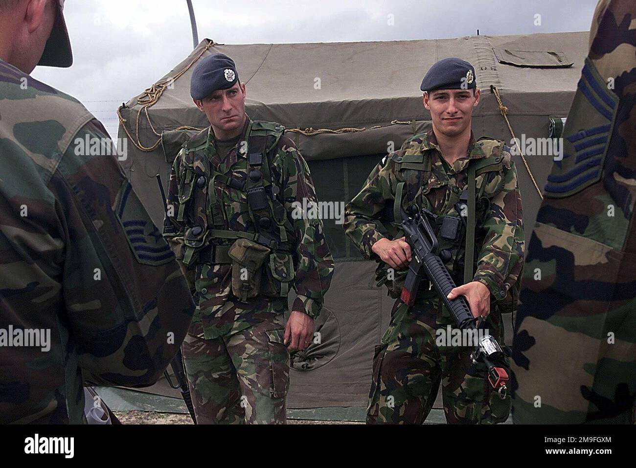 US Air Force Corporal Mark Holyday and Royal Air Force Regiment SENIOR ...