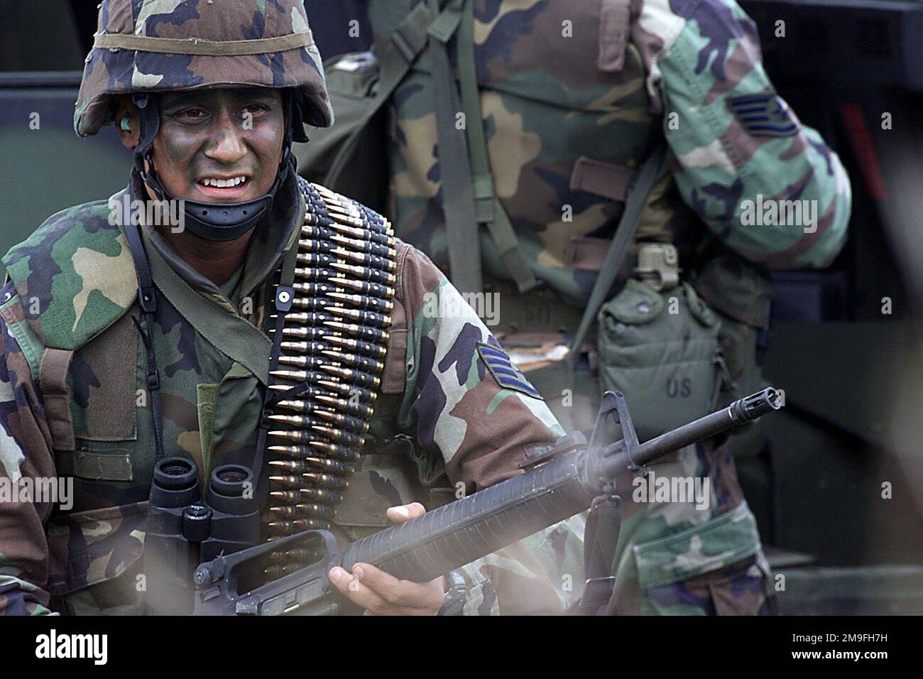A close up view of US Air Force STAFF Sergeant Brian Gilliland from the ...