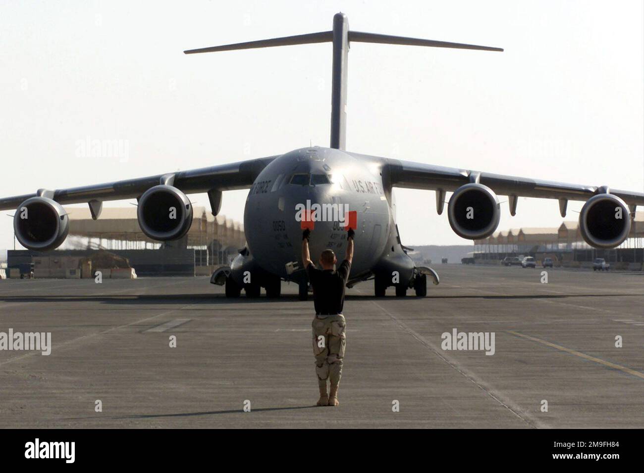 A member of the 8th Expeditionary Air Mobility Support Squadron, Prince ...