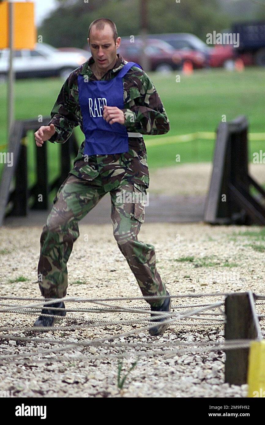 Royal Air Force Regiment's Corporal Mark Holyday steps his way through ...