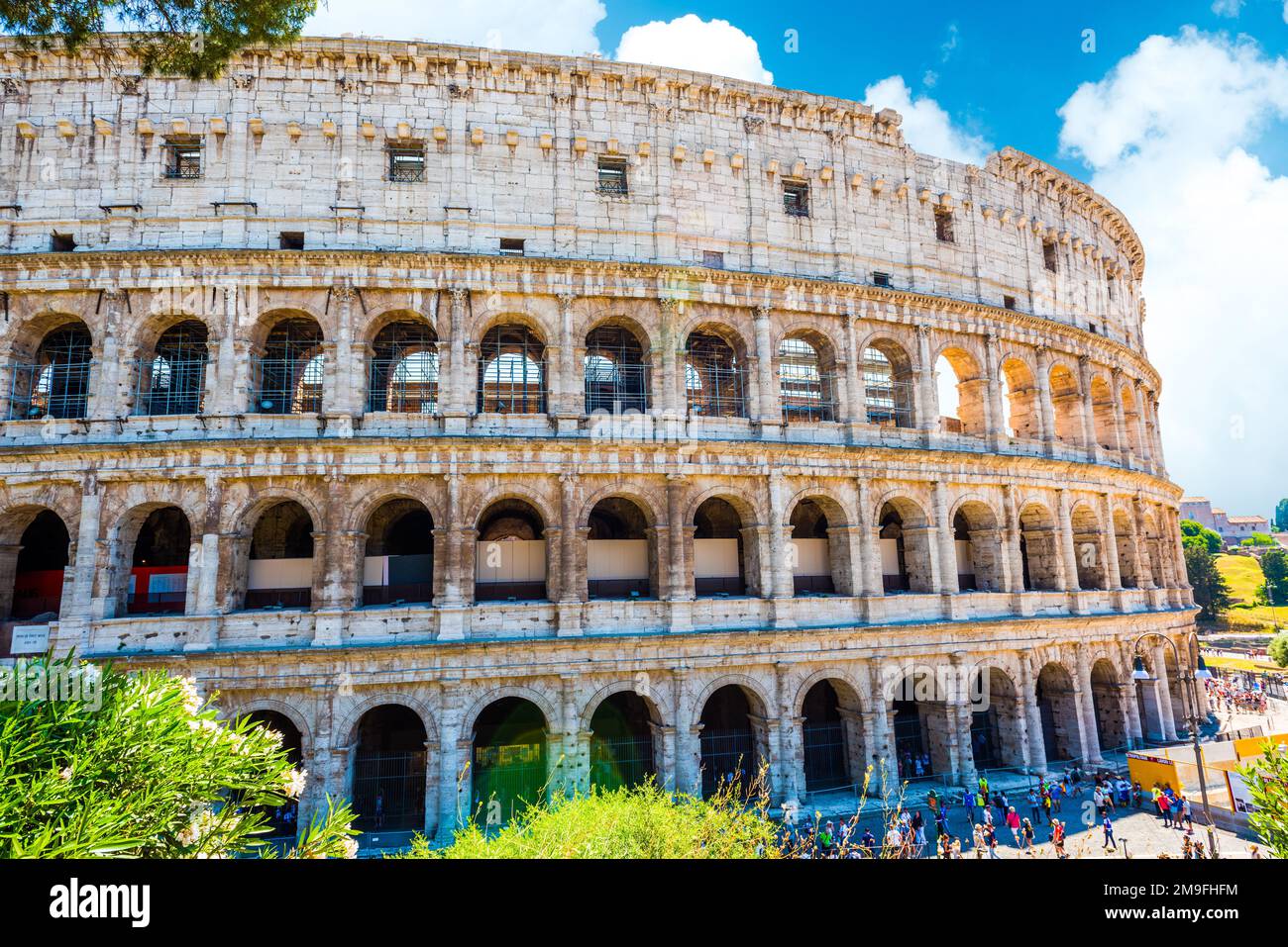 ROME, ITALY - JUNE 29, 2019: Colosseum in Rome, Italy. People visit the ...