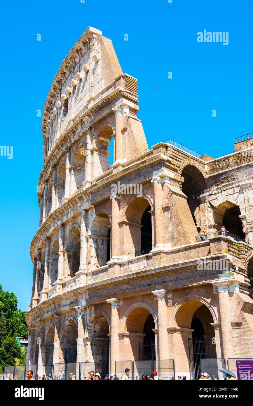 ROME, ITALY - JUNE 29, 2019: Colosseum in Rome, Italy. People visit the ...