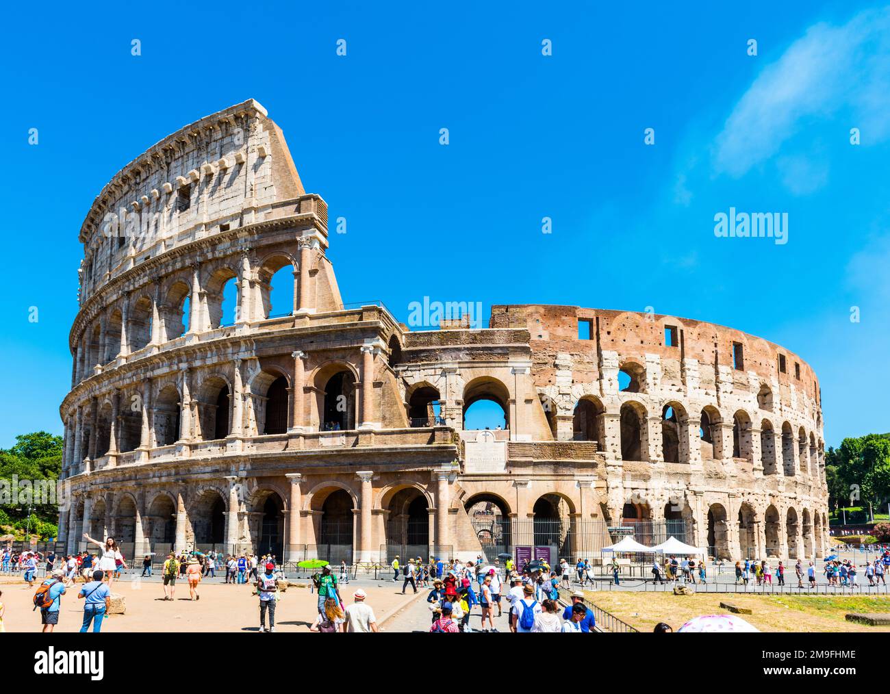 ROME, ITALY - JUNE 29, 2019: Colosseum in Rome, Italy. People visit the ...