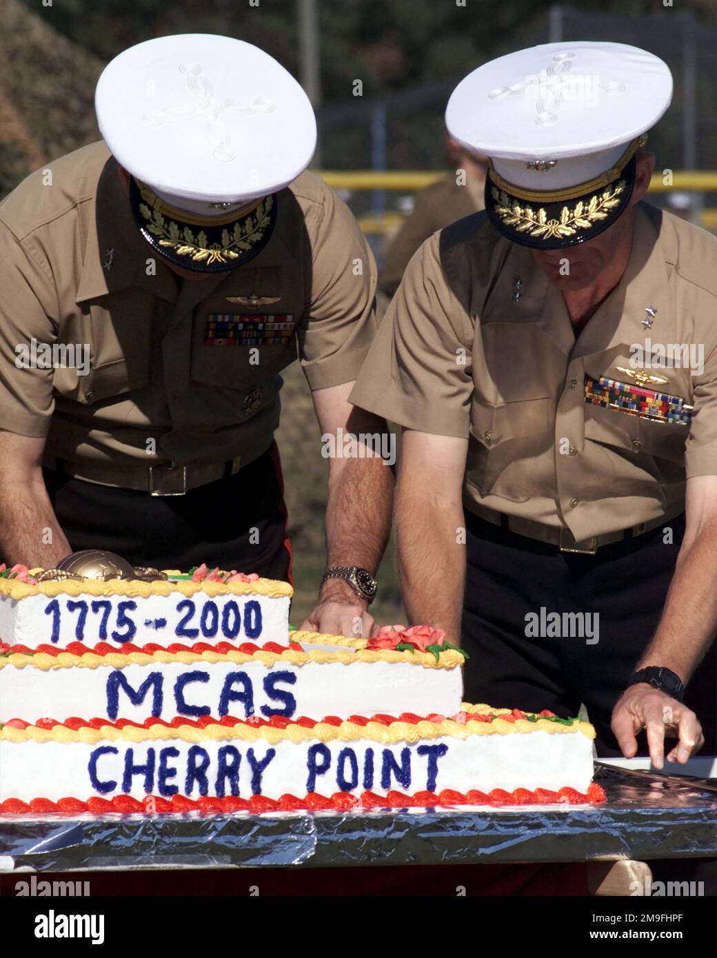 US Marine Corps Major General (MGEN), Thomas A. Braaten (right) and ...