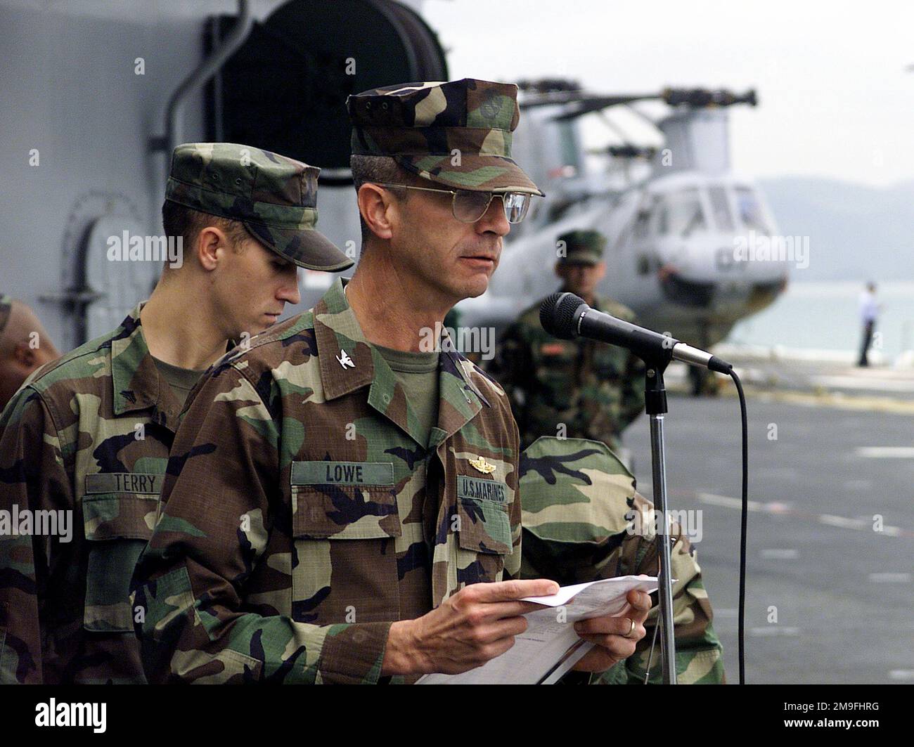 US Marine Corps Colonel (COL), James Lowe Commanding Officer of the ...