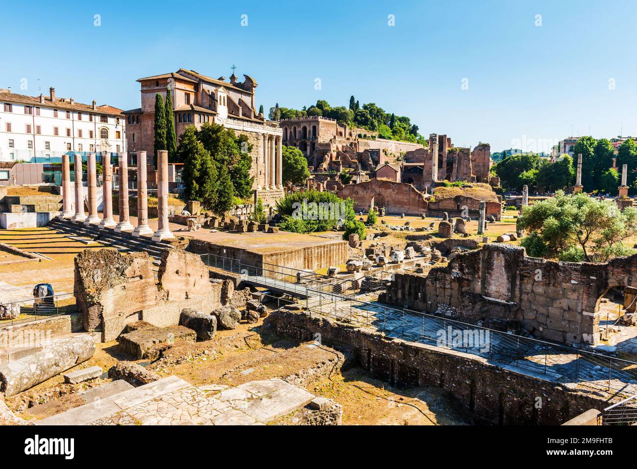The ancient Roman Forum in Rome, Italy. Roman Forum was ancient Rome's ...