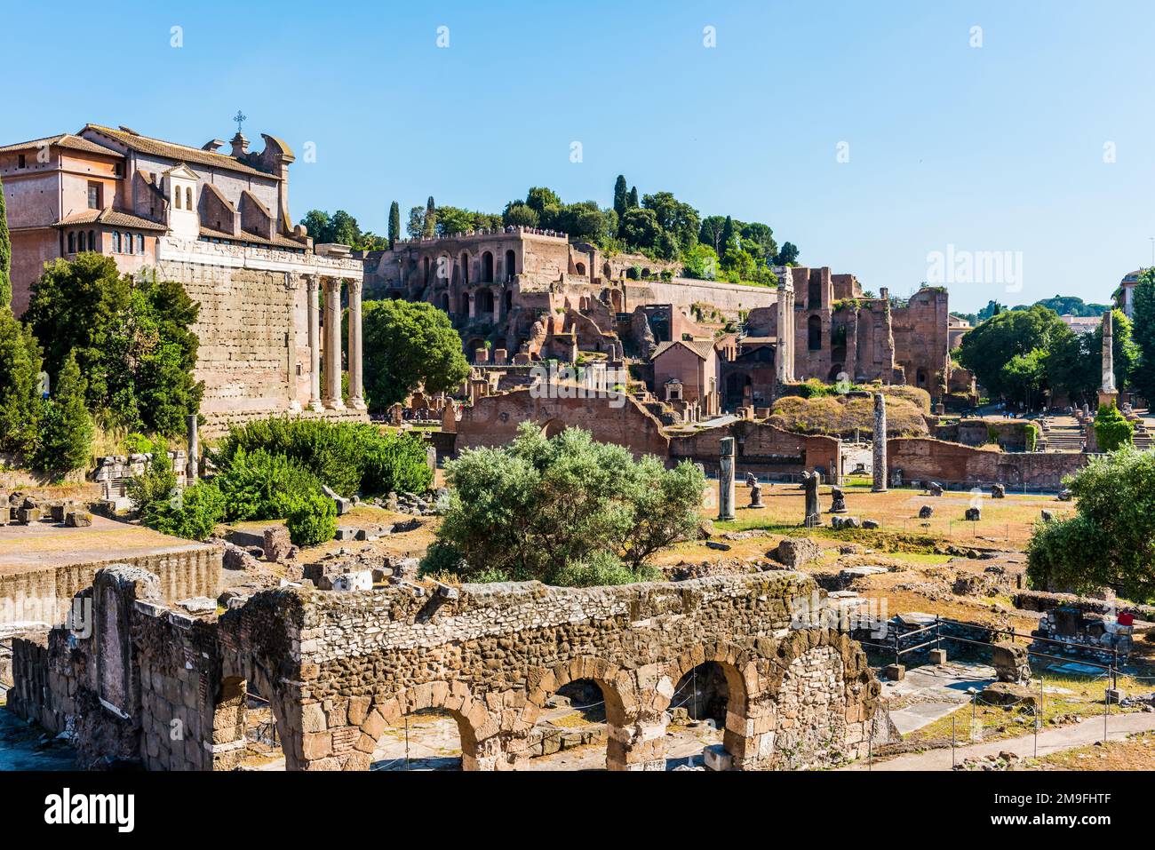 The ancient Roman Forum in Rome, Italy. Roman Forum was ancient Rome's ...