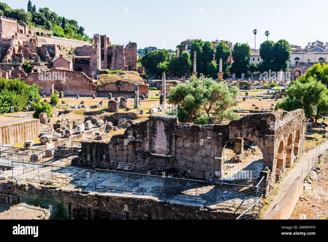 The ancient Roman Forum in Rome, Italy. Roman Forum was ancient Rome's ...