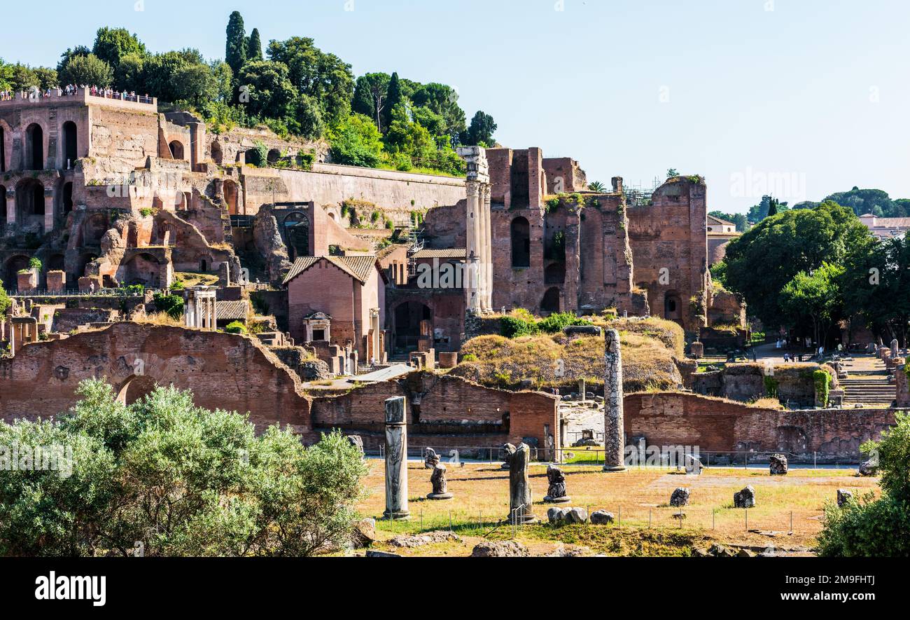 The ancient Roman Forum in Rome, Italy. Roman Forum was ancient Rome's ...
