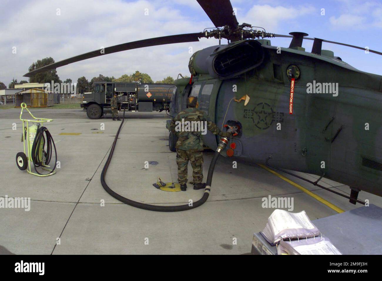US Air Force Technical Sergeant Richard Pruneda, crew chief, 129th ...