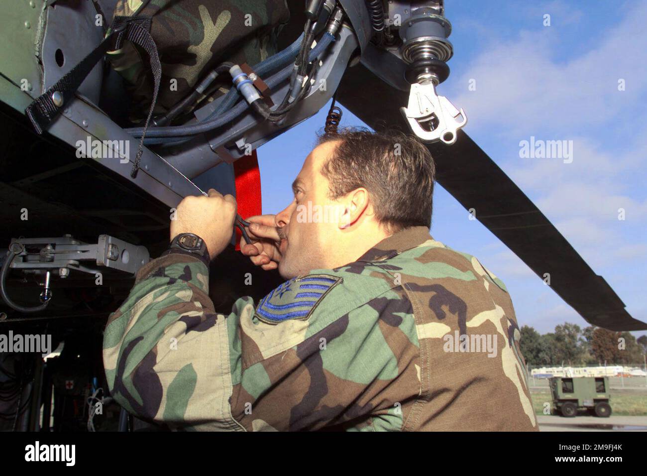 US Air Force Technical Sergeant Steve Burt, Crew CHIEF, 129th Rescue Wing, California Air ...