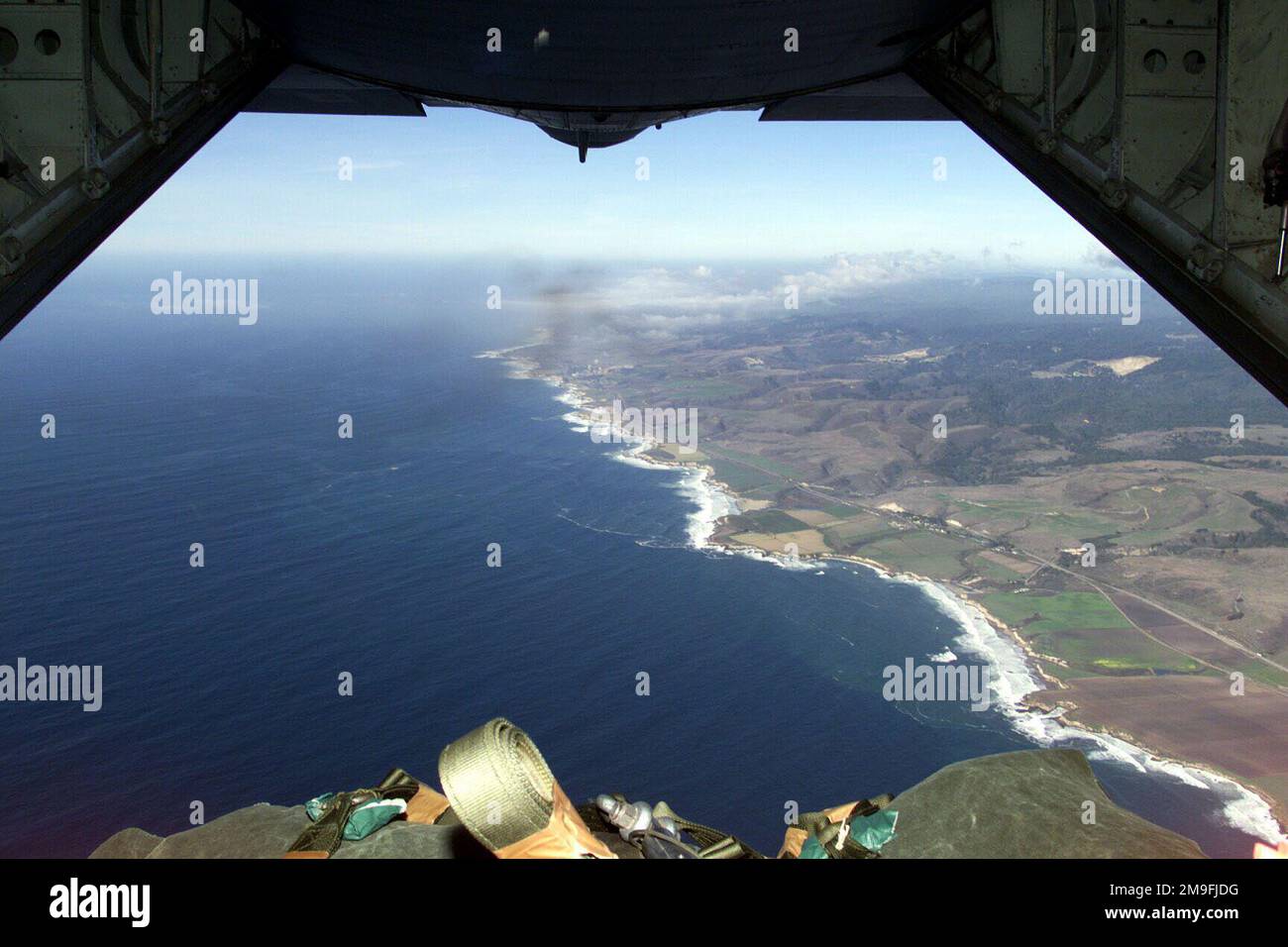The view of the California coast line and Pacific Ocean take from the ...