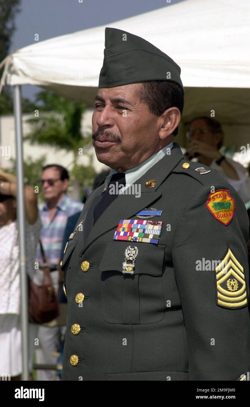 Command Sergeant Major Angel Kuiland, veteran of the Korean war, is ...