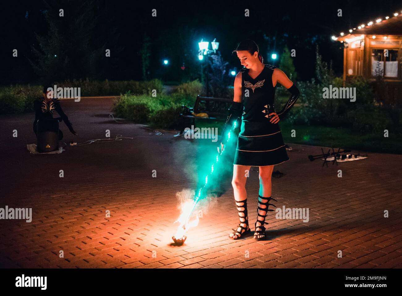 Fire show performance burning torch hi-res stock photography and images ...