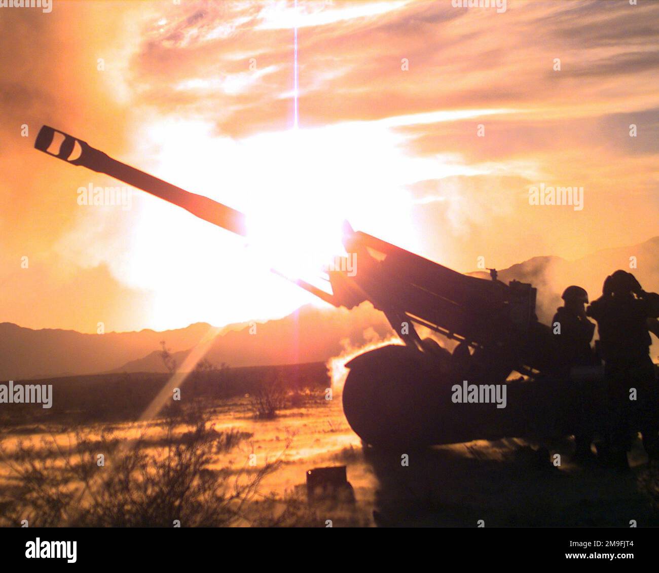 US Marine Corps (USMC) personnel from Gun Two, Battery "T", 5th ...