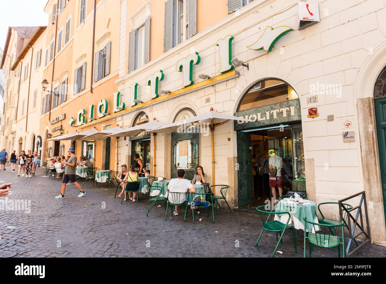 ROME, ITALY - JUNE 30, 2019: GIOLITTI ice cream shop in Roma. Rome's ...