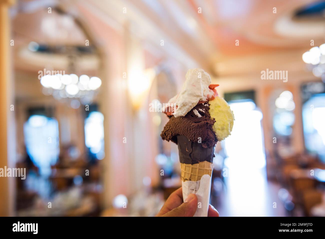 ROME, ITALY - JUNE 30, 2019: GIOLITTI ice cream shop in Roma. Rome's ...