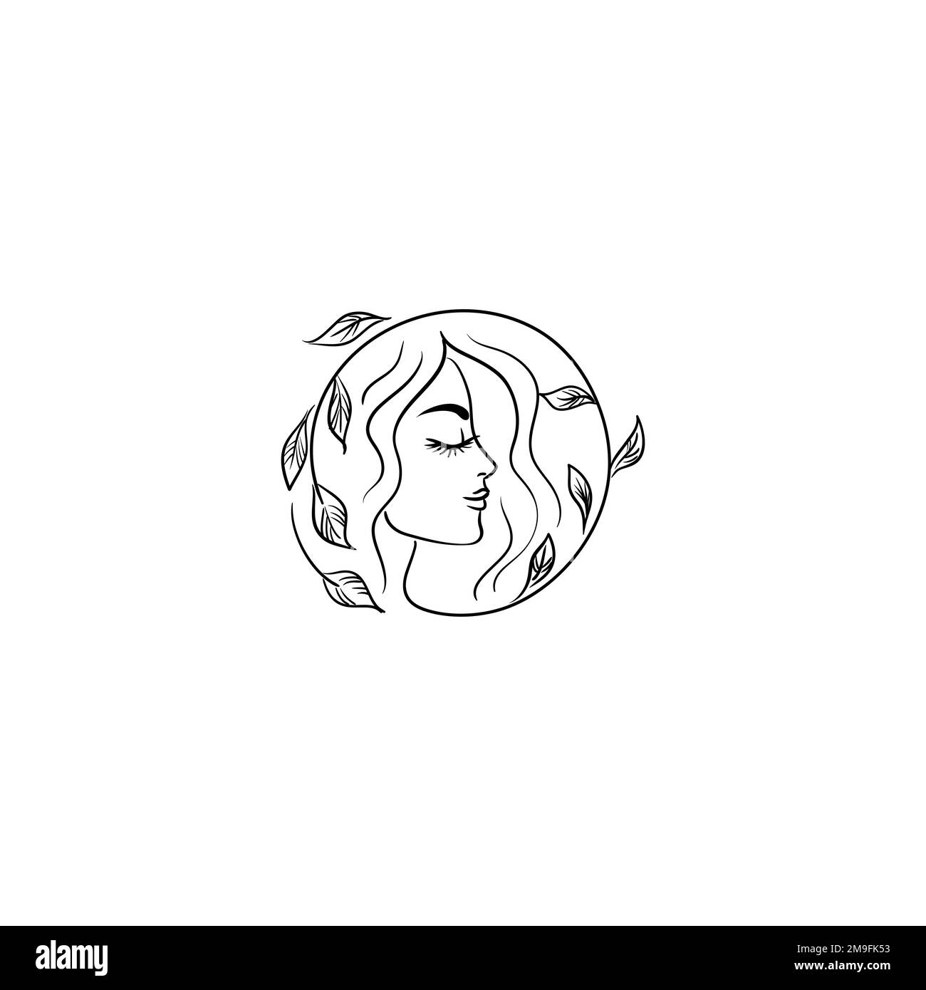 Woman Portrait Logo For Your Design Stock Vector Illustration Stock