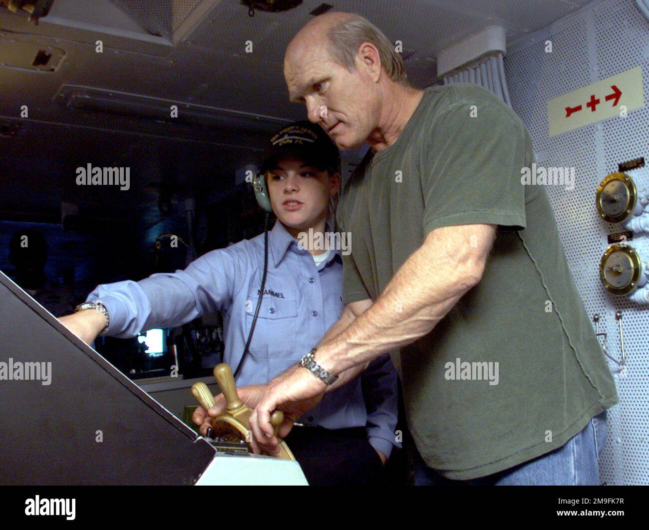 SEAMAN Blair C. Mammel explains her duties as a ships Helmsman to Fox ...