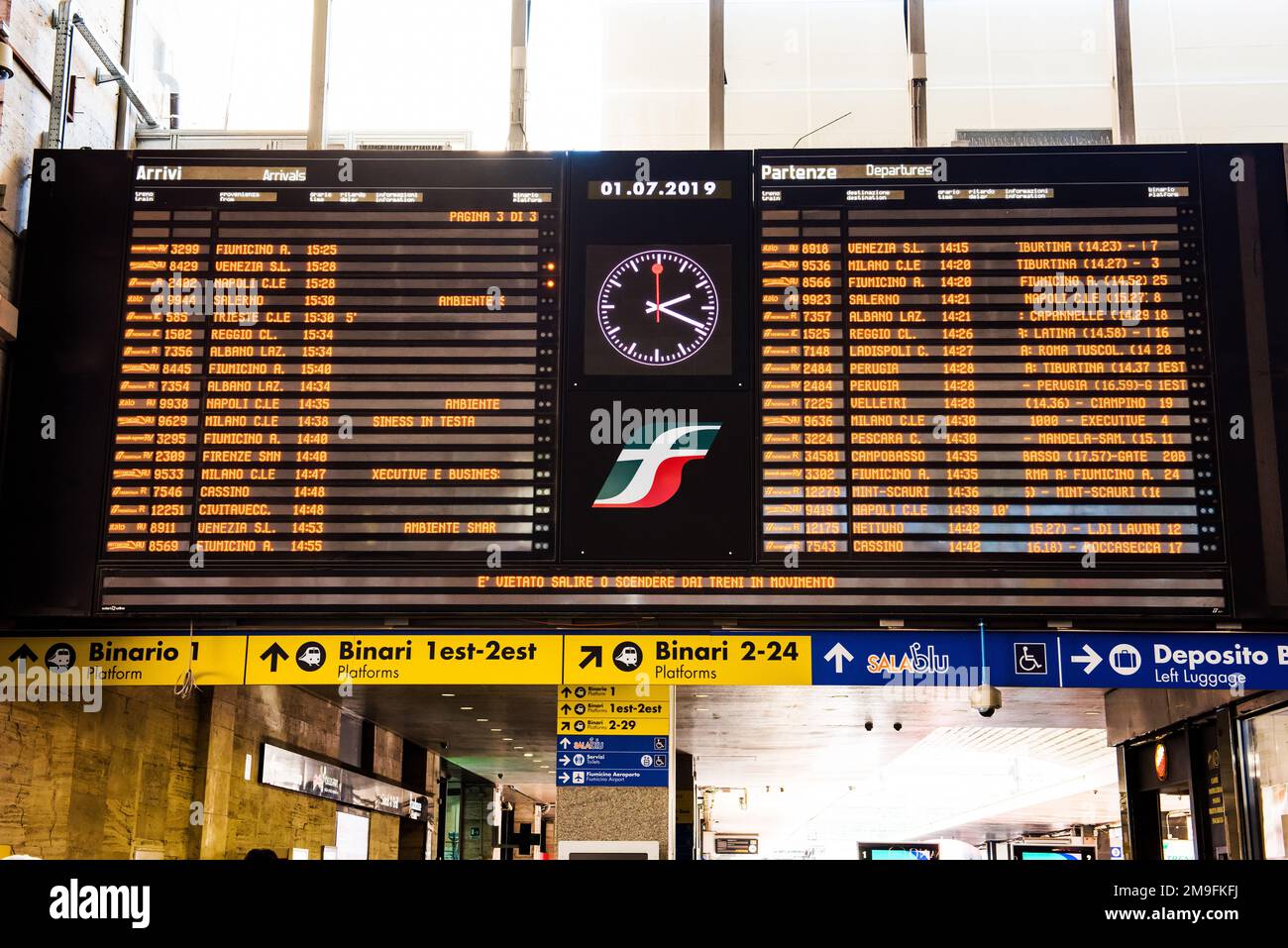 ROME, ITALY - JUNE 29, 2019: ROME TERMINI TRAIN STATION in Rome ...