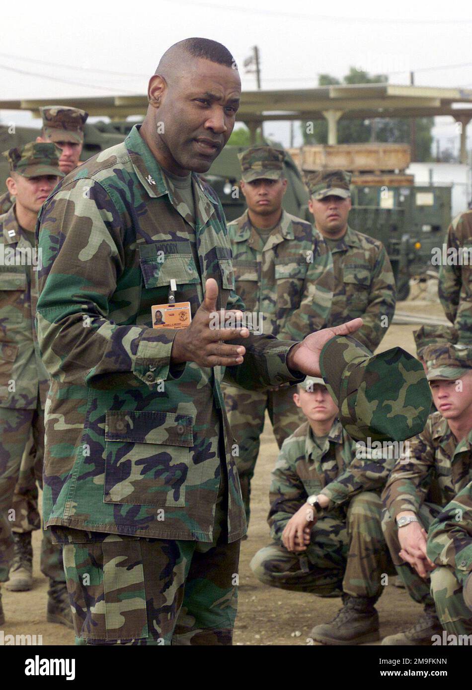 US Marine Corps Colonel Russell C. Woody talks to fellow Marines about ...