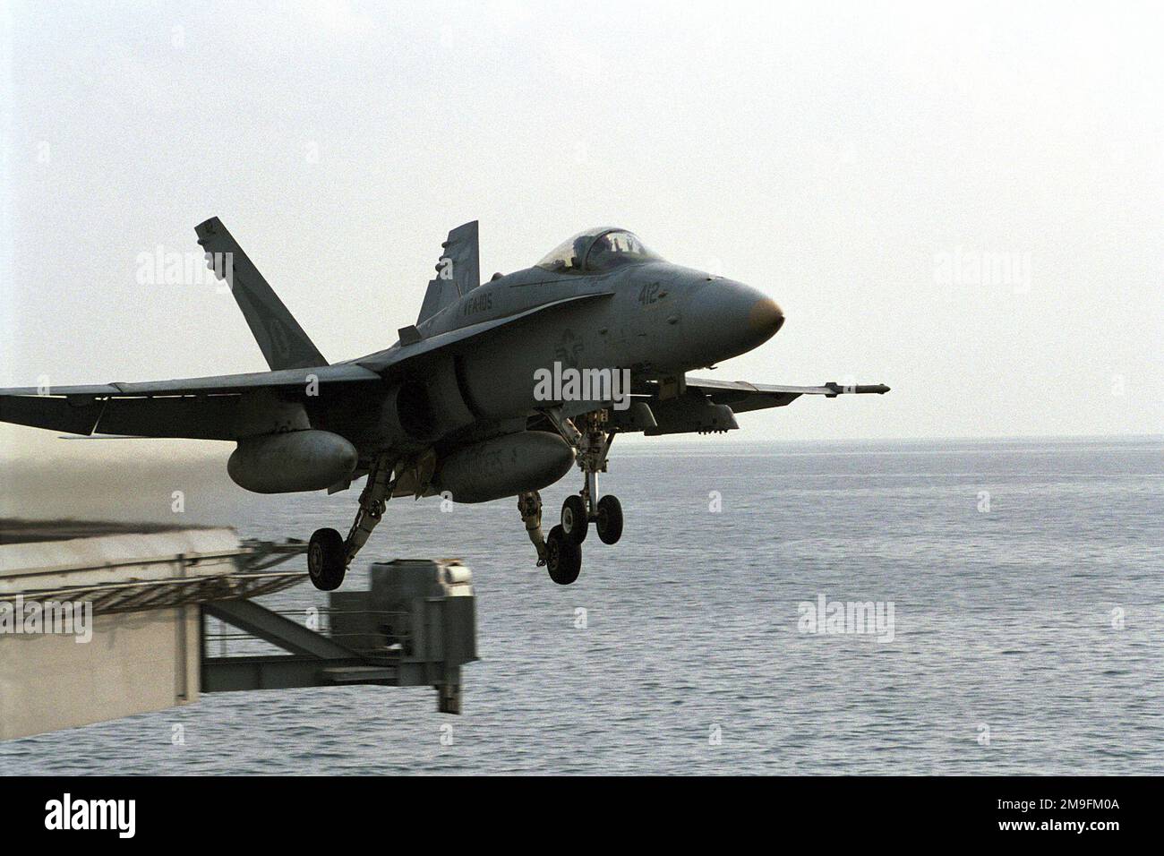 An F/A-18 Hornet aircraft from Strike Fighter Squadron One Zero Five ...