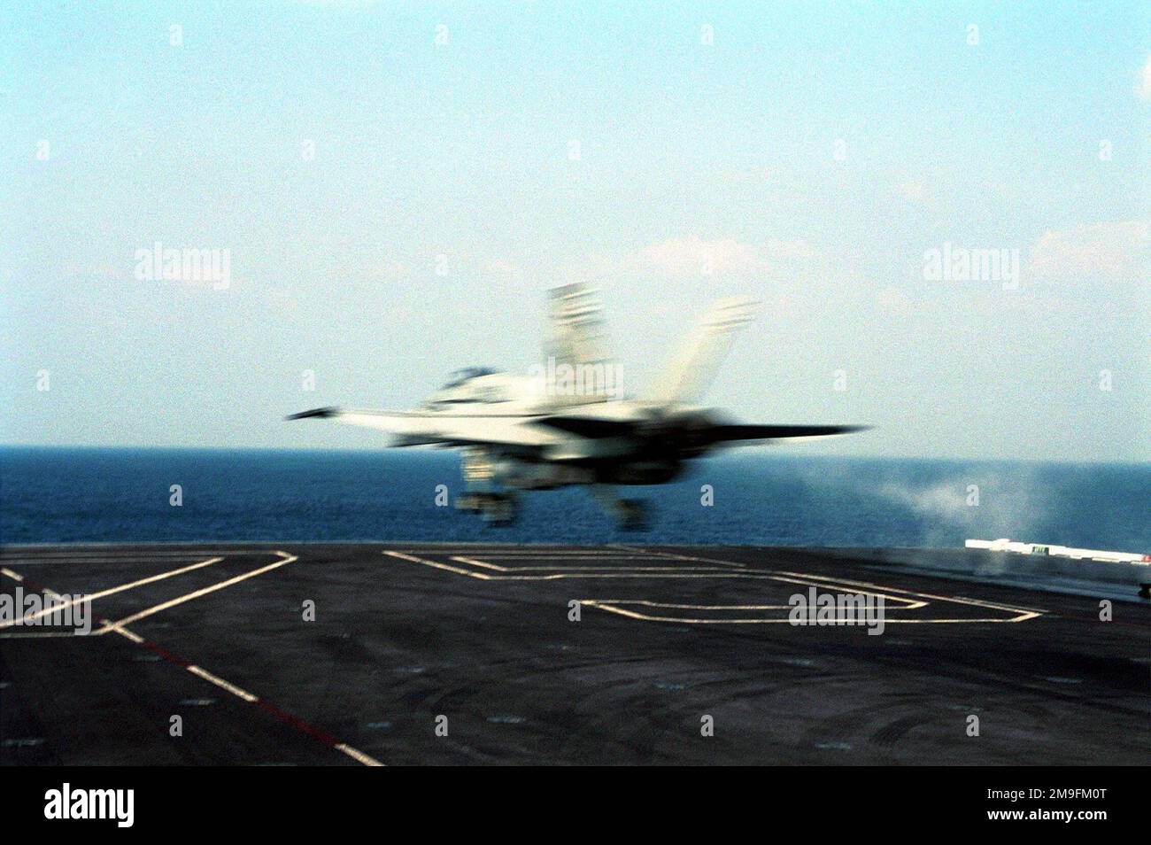 An F/A-18 Hornet aircraft from Fighter Attack Squadron One Zero Five ...