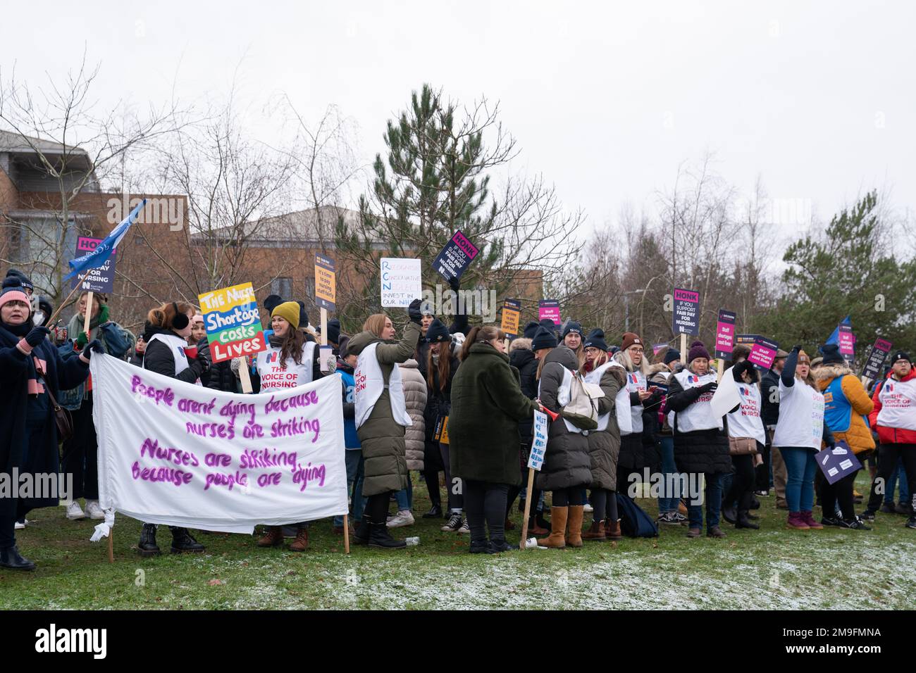 Members of the Royal College of Nursing (RCN) on the picket line ...
