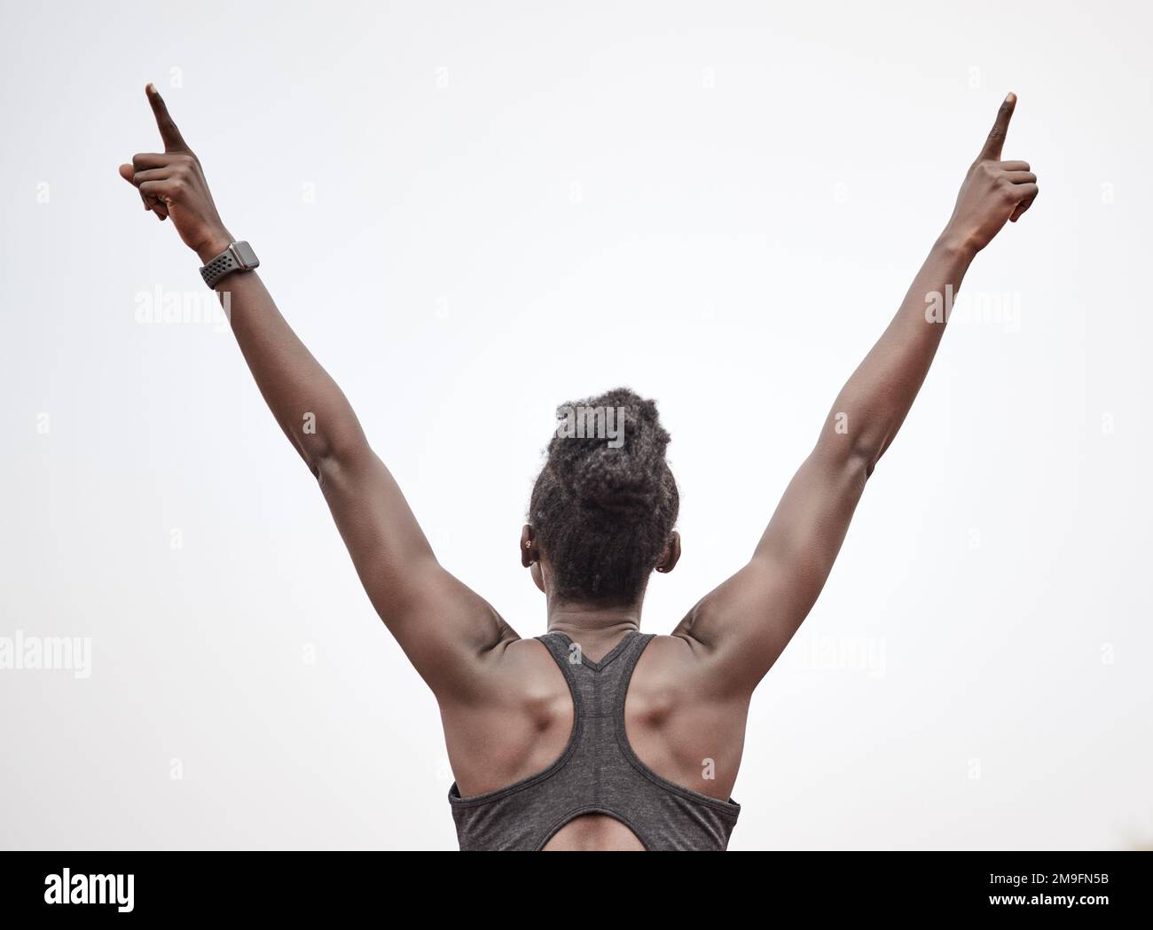 Athlete woman celebrate arm hi-res stock photography and images - Alamy