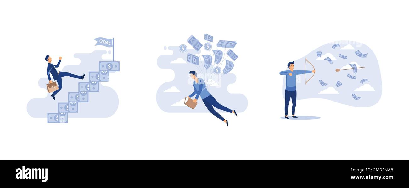 concept of career growth, increase motivation, career growth to success ...