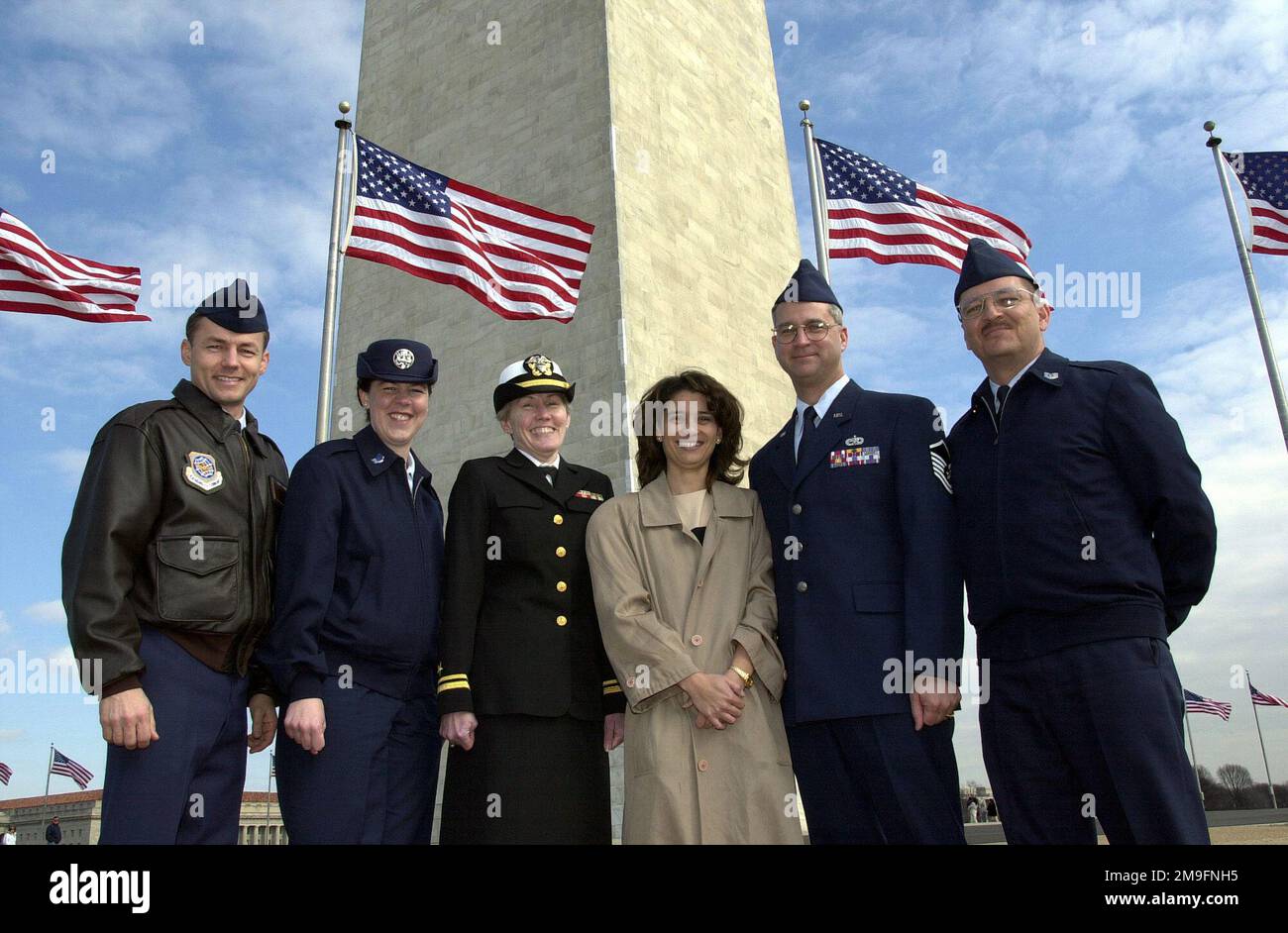 With the Washington Monument as a backdrop (from left to right) US Air ...