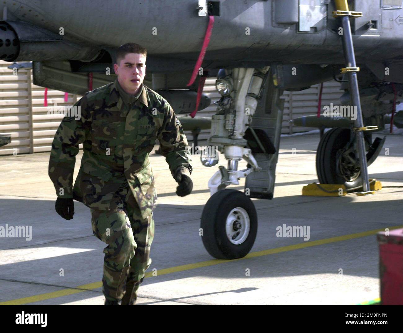 US Air Force SENIOR AIRMAN Shawn Jervis races to his toolbox after the ...