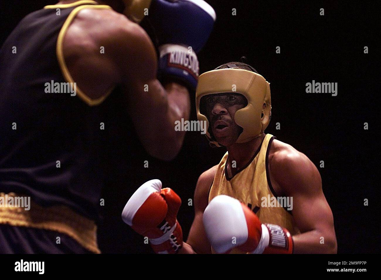 US Navy boxer Deano Jenkins (Right) and US Army boxer Julius Gibbs ...