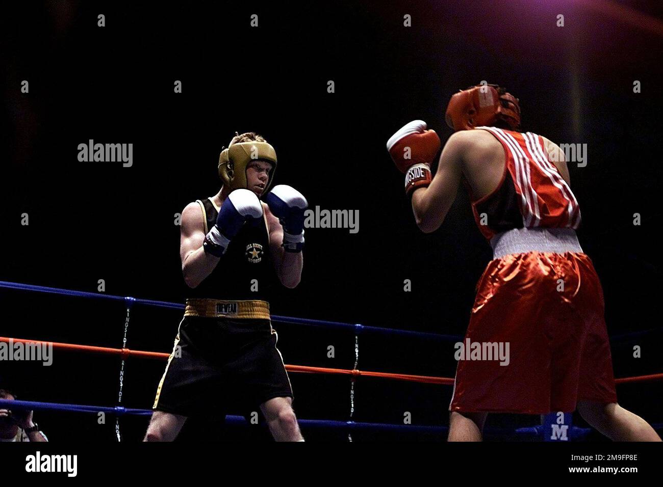 US Air Force boxer Eleizar Rodriguez (Right) and US Army boxer Marshall ...