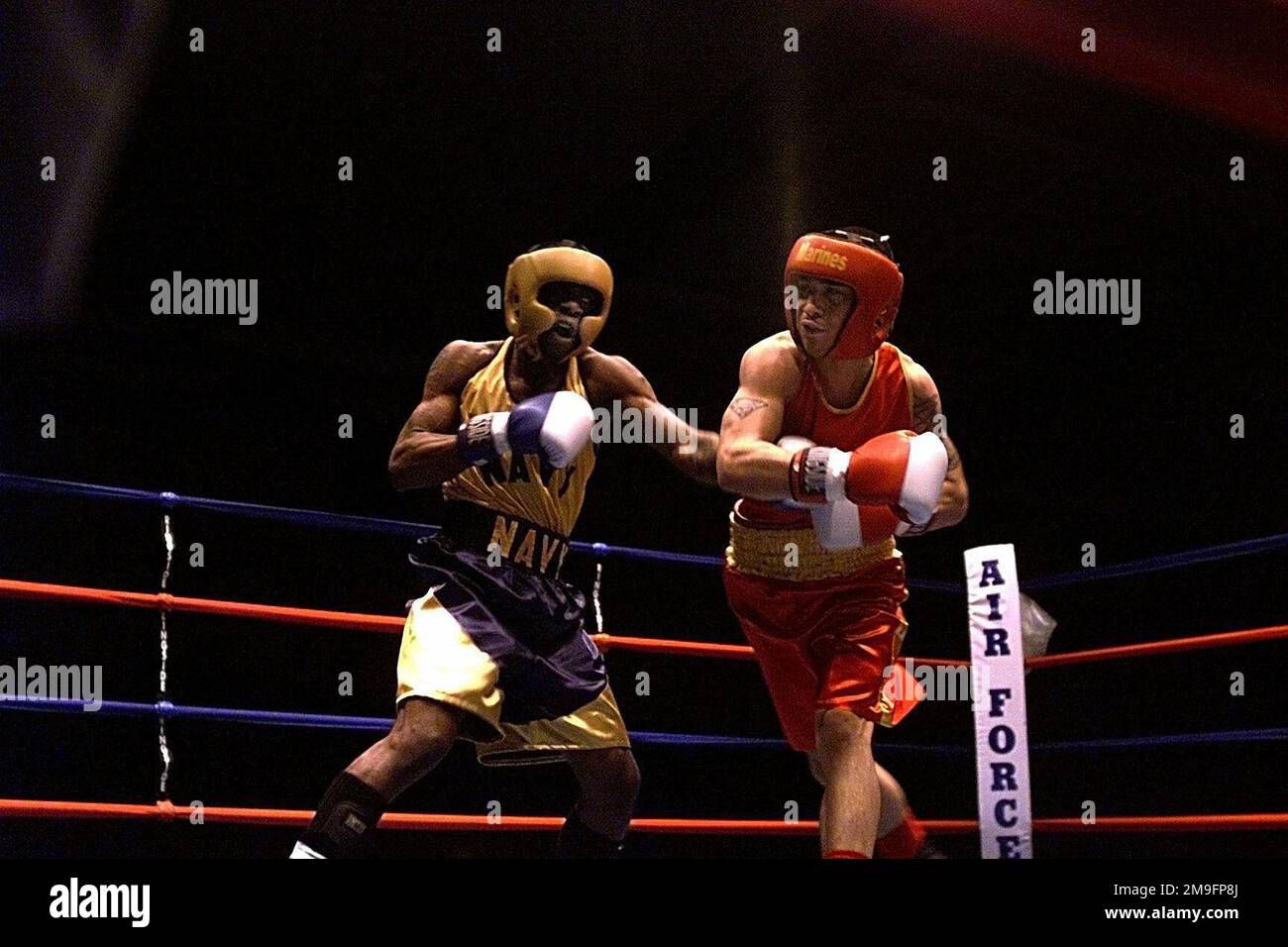 US Marine Corps boxer Herberto Acevedo (Right) and US Navy boxer Julian ...
