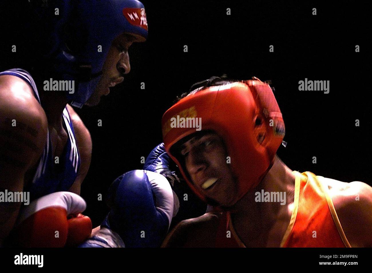 US Air Force boxer Kevin Legget (Left) and US Marine Corps boxer Mike ...
