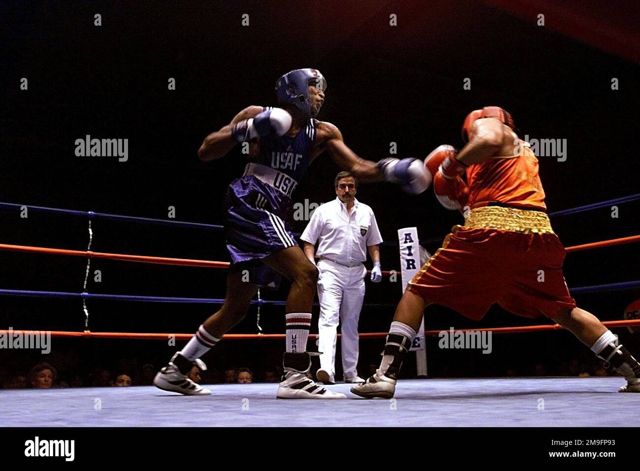 US Air Force boxer Kevin Legget (Left) and US Marine Corps boxer Mike ...