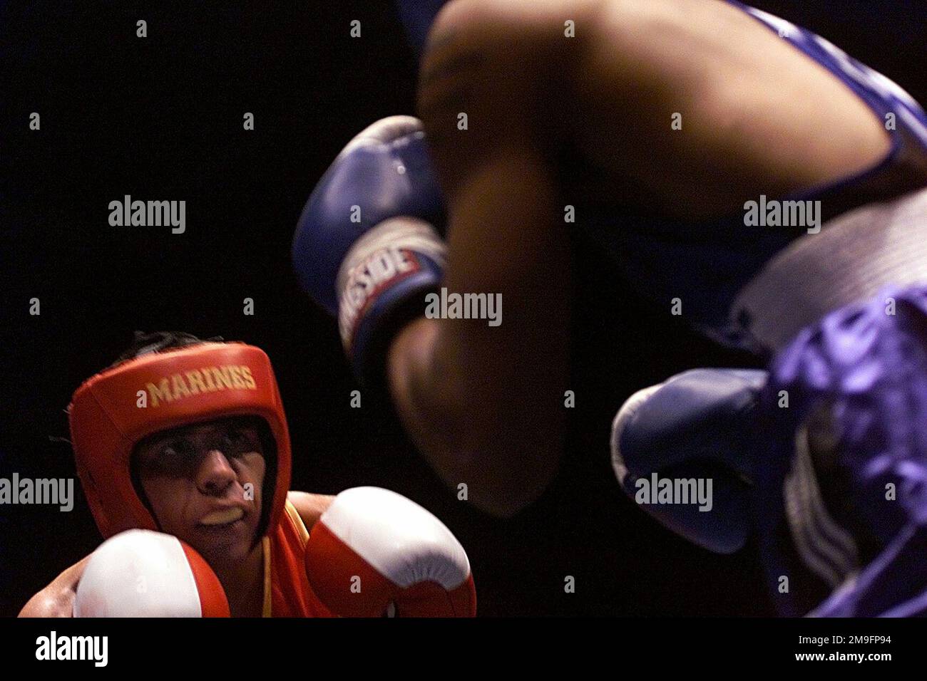 US Air Force boxer Kevin Legget (Right) and US Marine Corps boxer Mike ...