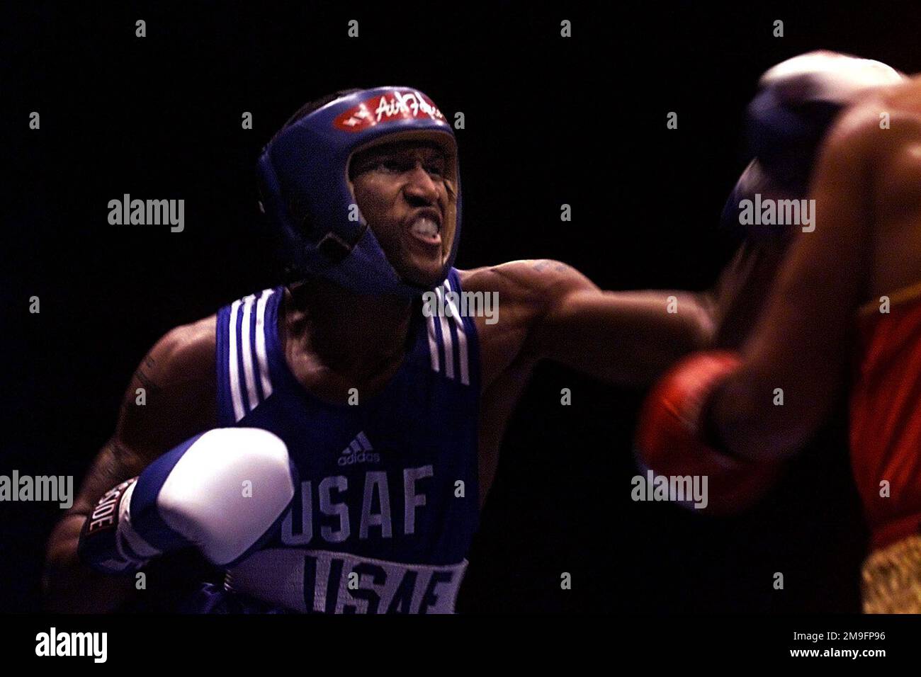 US Air Force boxer Kevin Legget (Left) and US Marine Corps boxer Mike ...