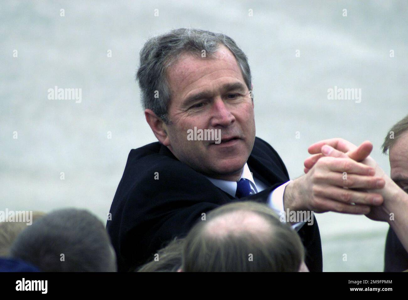 President George W. Bush meeting the public at Hunter Army Airfield ...