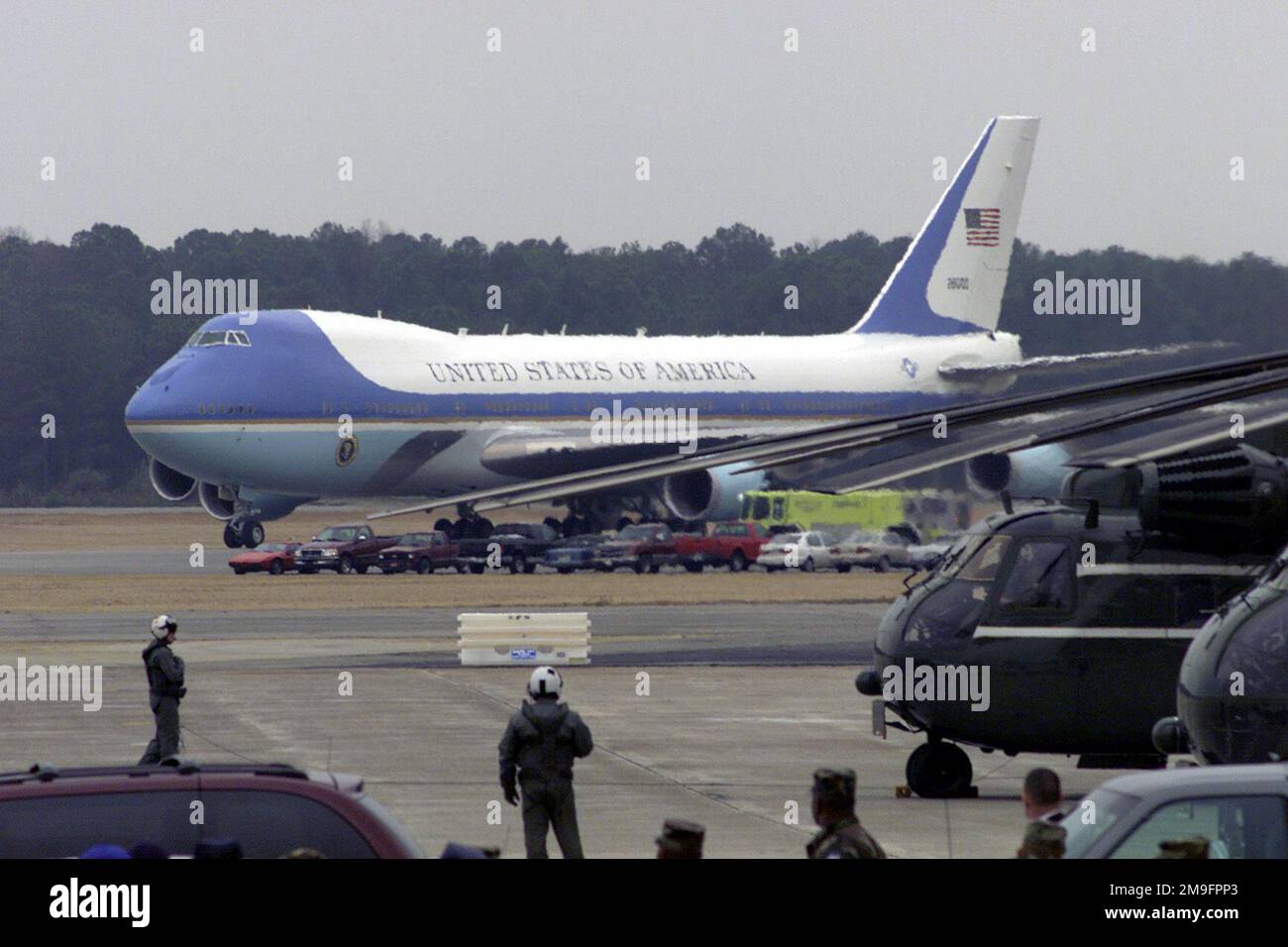 President George W. Bush's arrival aboard Air Force One at Hunter Army ...