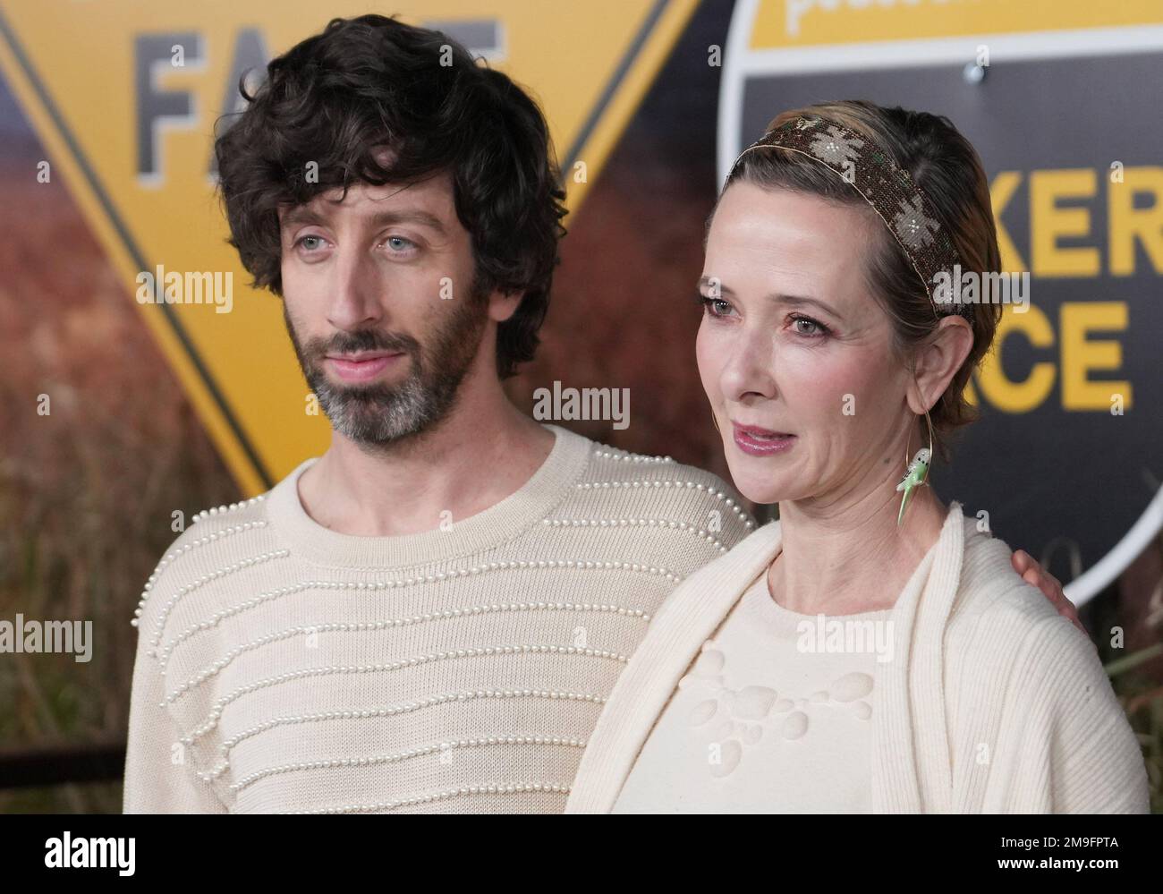 (L-R) Simon Helberg and Jocelyn Towne at the Peacock''s POKER FACE Los ...