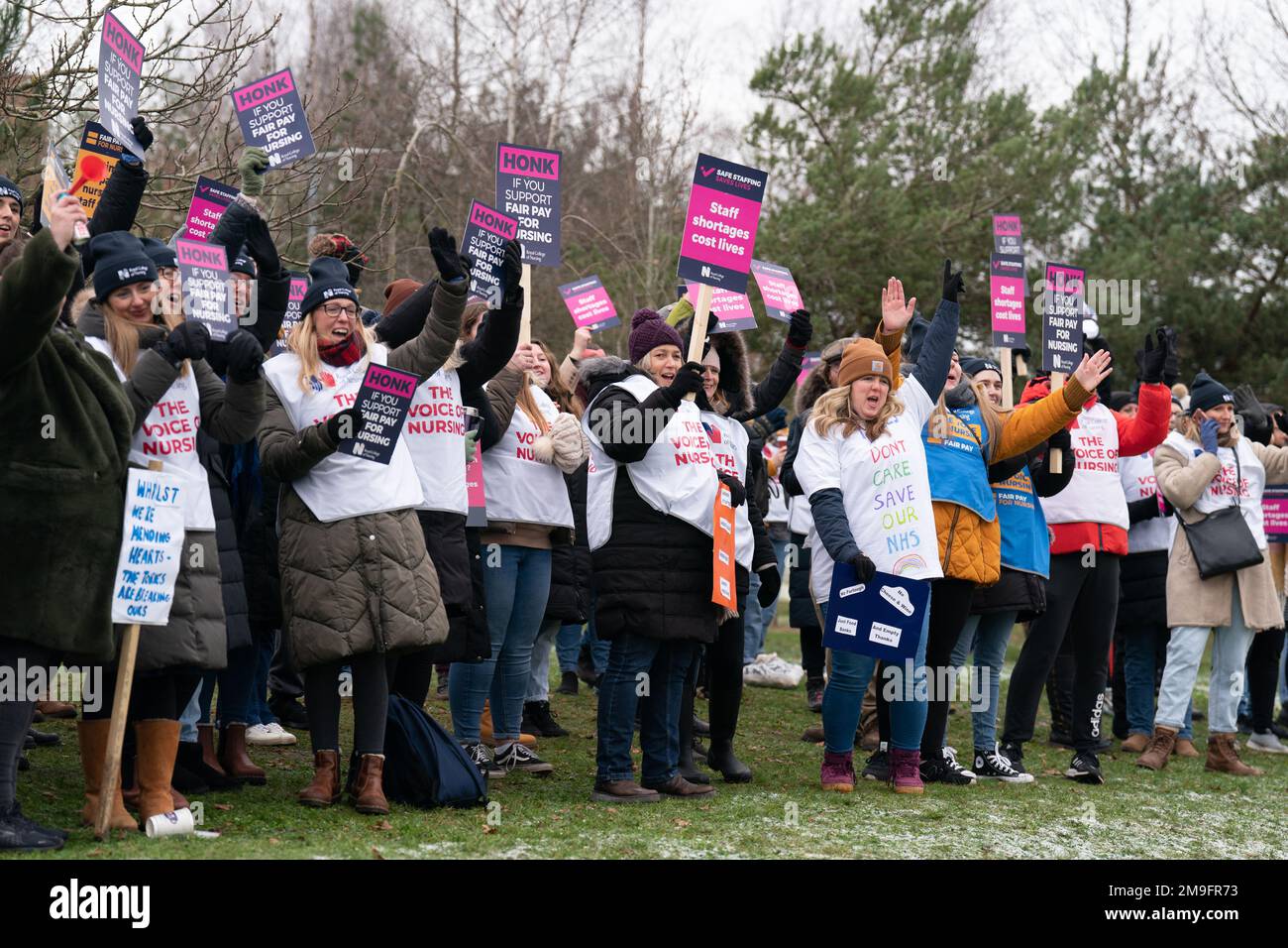Members of the Royal College of Nursing (RCN) on the picket line ...