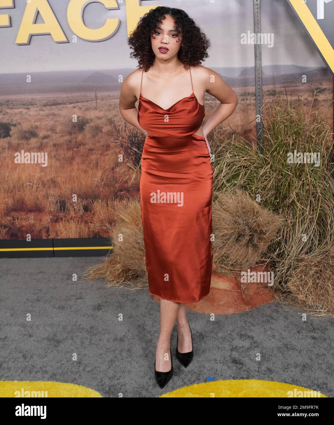 Jasmine Aiyana Garvin arrives at the Peacock''s POKER FACE Los Angeles Premiere held at the ...