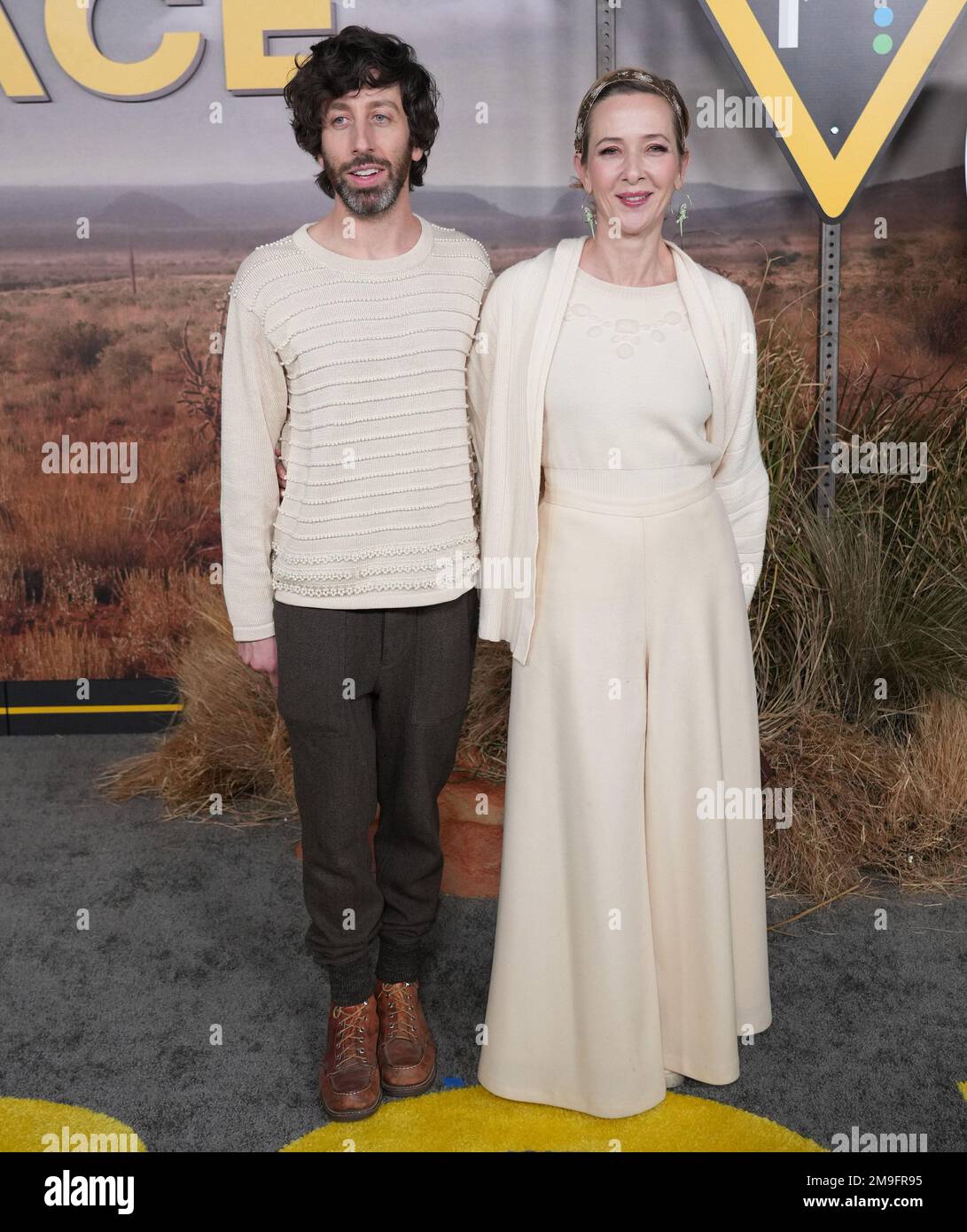 (L-R) Simon Helberg and Jocelyn Towne at the Peacock''s POKER FACE Los ...