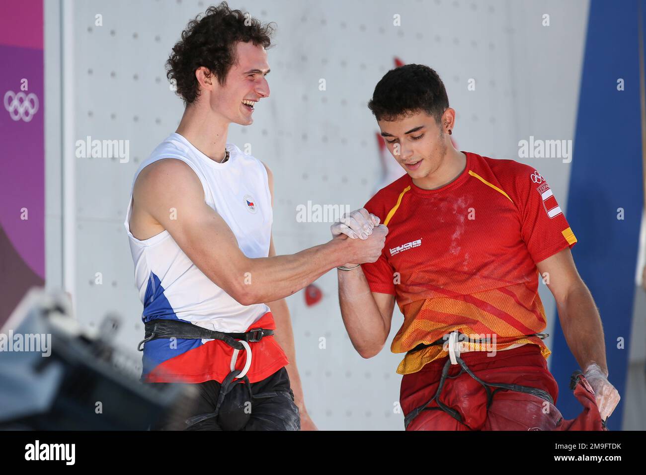 AUG 5, 2021 - TOKYO, JAPAN: Alberto GINES LOPEZ of Spain and Adam ONDRA ...