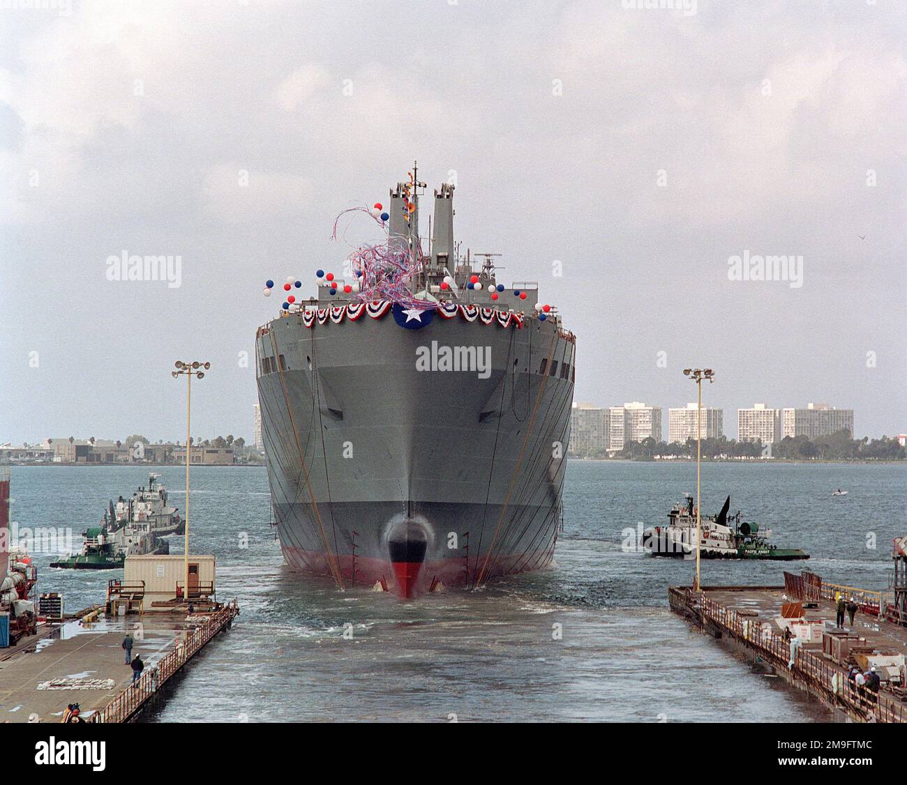 Bow view of the Military Sealift Command (MSC), strategic heavy lift ship USNS POMEROY (T-AKR ...