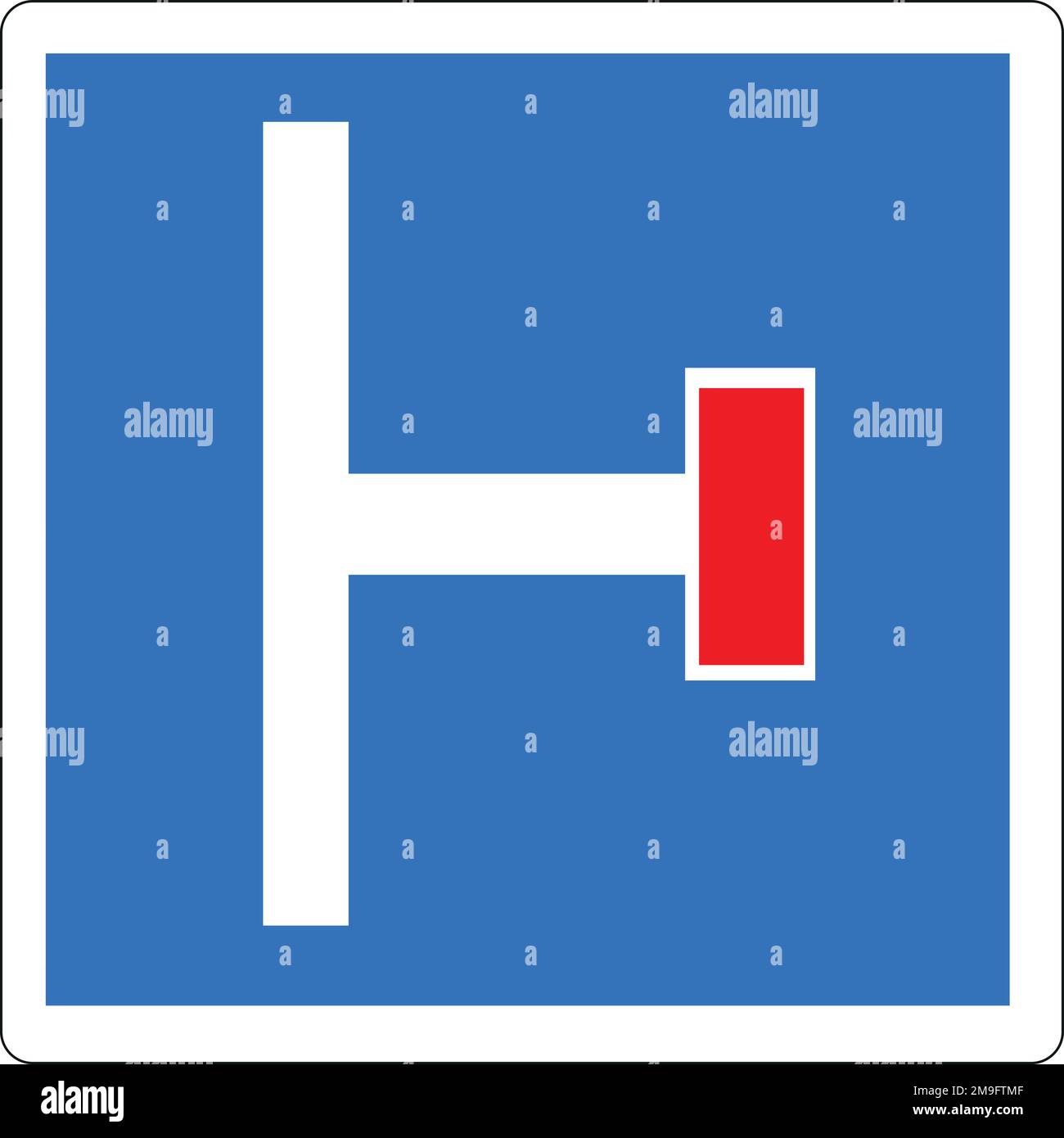 Panneau routier: Présignalisation d'une impasse Stock Vector Image ...